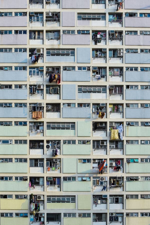 Vertical Shot of a Rainbow Pastel Colored Apartment Building in Hong ... Vertical Shot of a Rainbow Pastel Colored Apartment Building in Hong ...