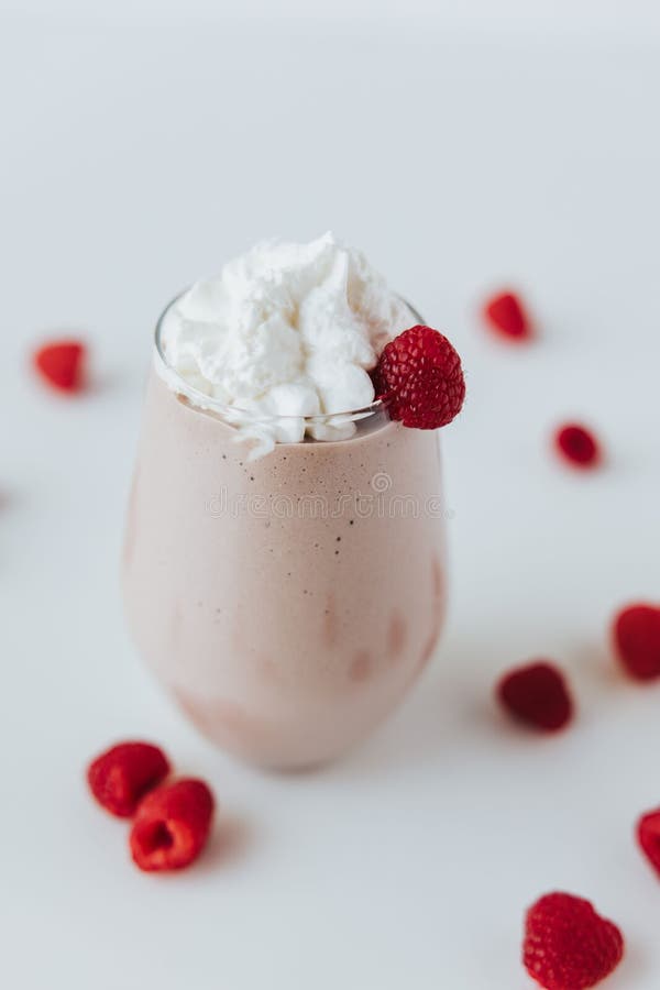Vertical Shot of the Raspberry Milkshake Stock Image - Image of ...