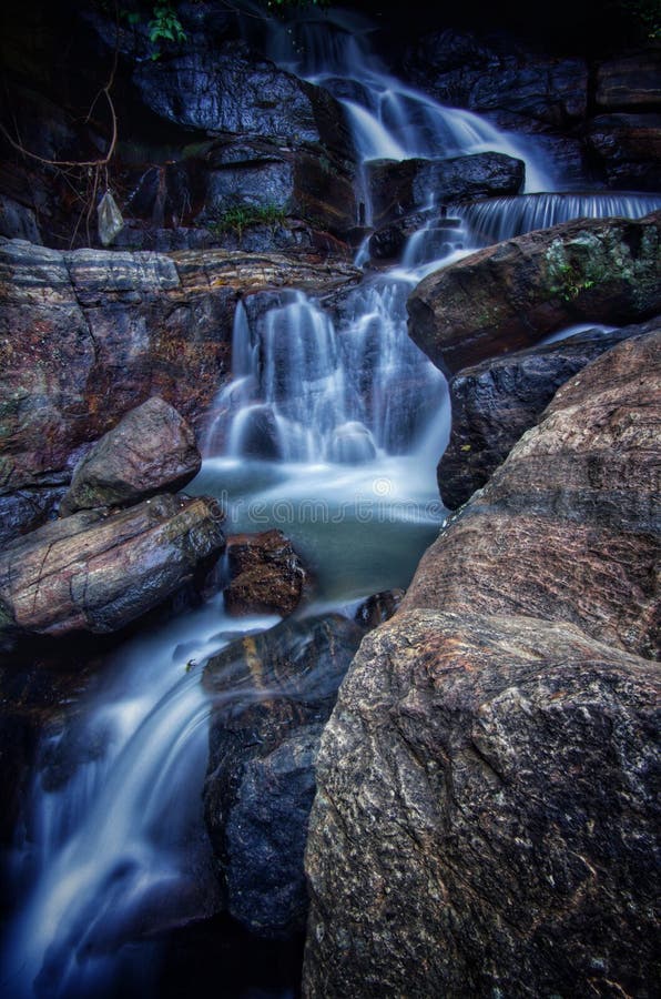 Vertical Shot of the Ravana Waterfall in Ella, Sri Lanka Stock Image ...