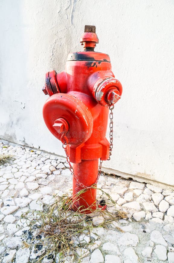 Vertical Shot of a Red Fire Hydrant Stock Image - Image of fire, valve ...