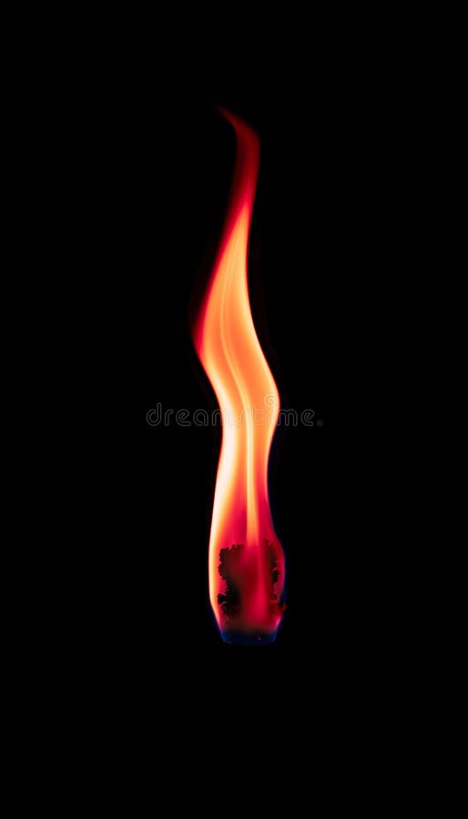 Vertical Shot of a Red Flame in the Black Background Stock Illustration ...