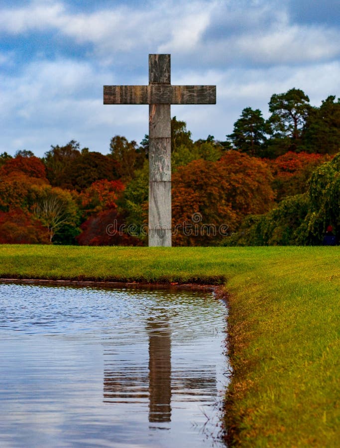 A reflection of a cross stock image. Image of look, abstract - 142924039