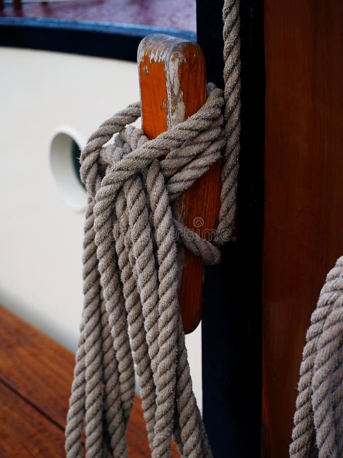 Vertical Shot of Rigging Materials on a Dutch Flat Bottom Boat Stock ...
