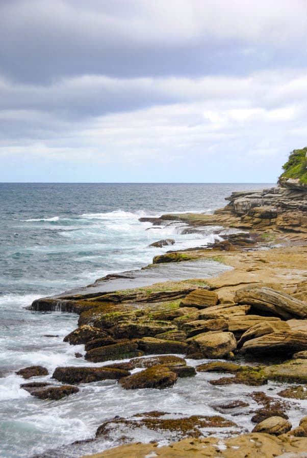Vertical Shot of a Rocky Coastline at Sydney, Australia Stock Photo ...