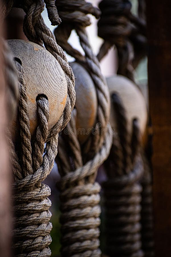Vertical Shot of a Rope Fence Stock Image - Image of texture, closeup ...