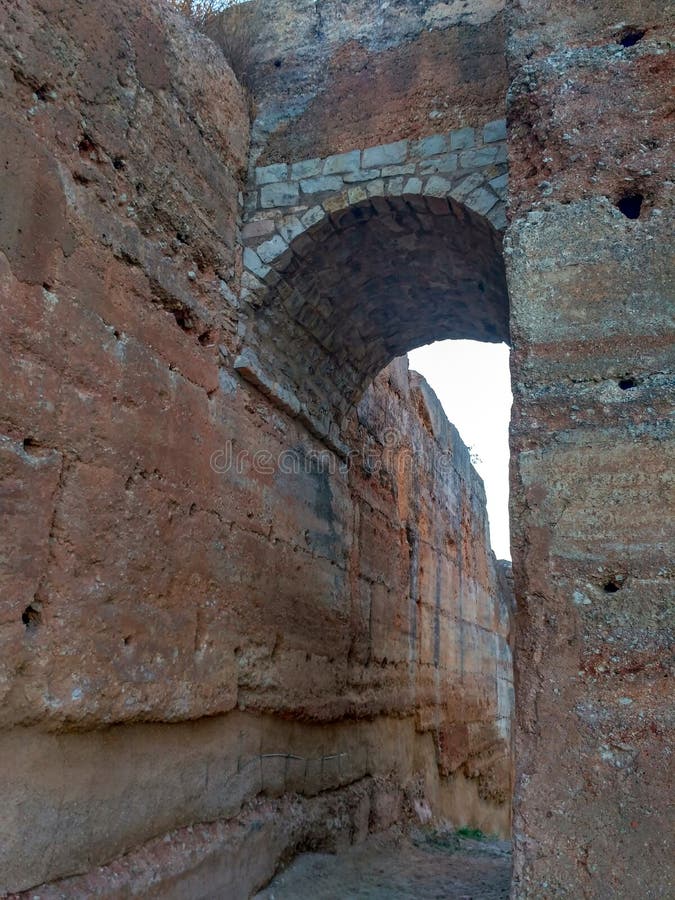 Vertical Shot of the Ruins of an Ancient Castle Stock Photo - Image of ...