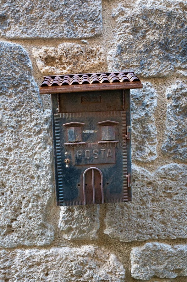 Vertical Shot of Rusty Letter Box on a Stony Wall Editorial Photography ...
