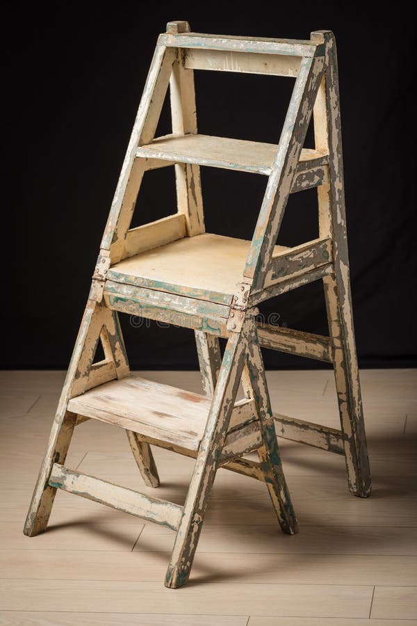 Vertical Shot of Rusty Stairs in the Studio on a Black Background Stock ...