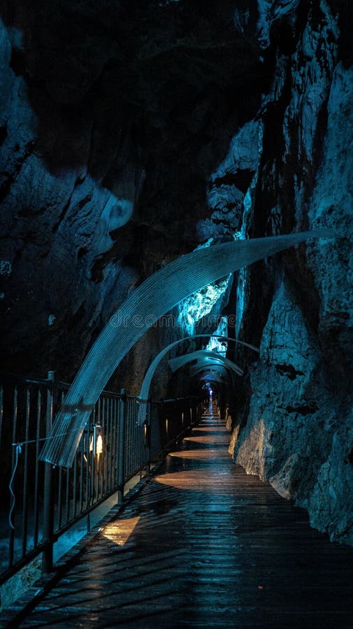 Vertical Shot of Ryusendo Cave at Night in Iwate Editorial Stock Image ...