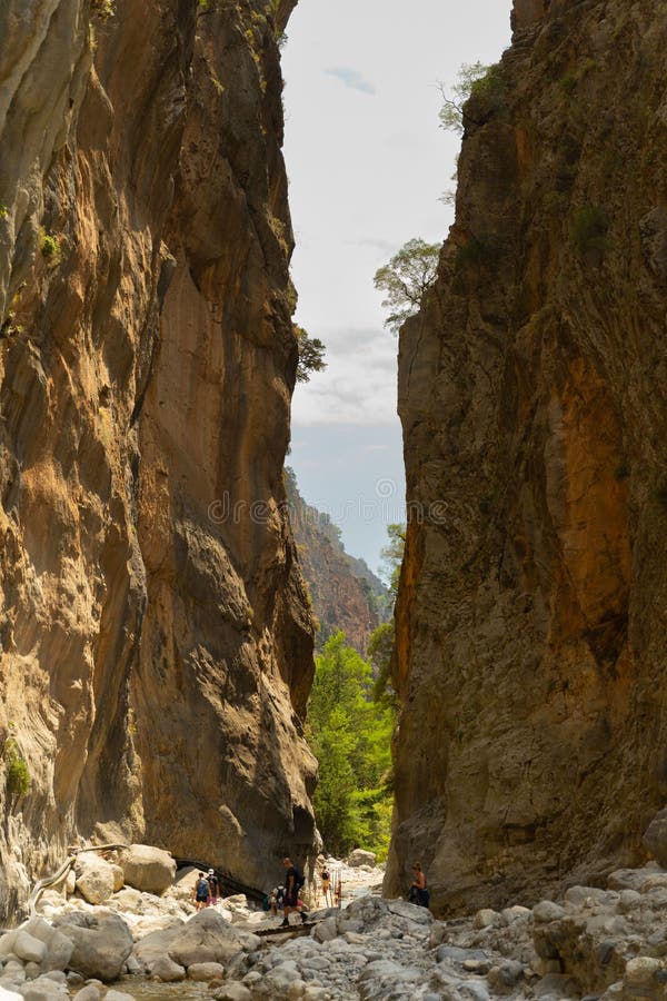 Vertical Shot of the Samaria Gorge Near Lakki, Crete Stock Image ...