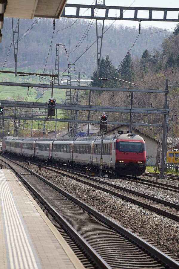 Vertical Shot of the SBB Train at Sissach in Switzerland Editorial ...