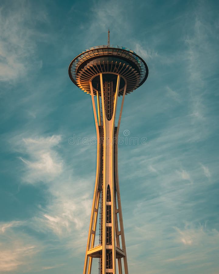 Vertical Shot of the Seattle Space Needle Editorial Photography - Image ...