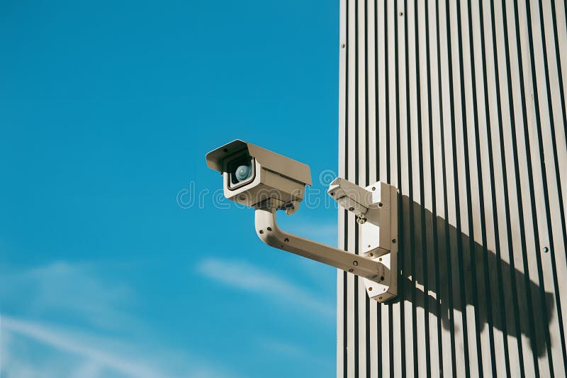 Vertical Shot of Security Camera Mounted Against Wall, Vigilant ...