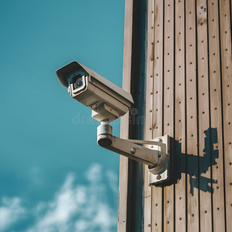 Vertical Shot of Security Camera Mounted Against Wall, Vigilant ...