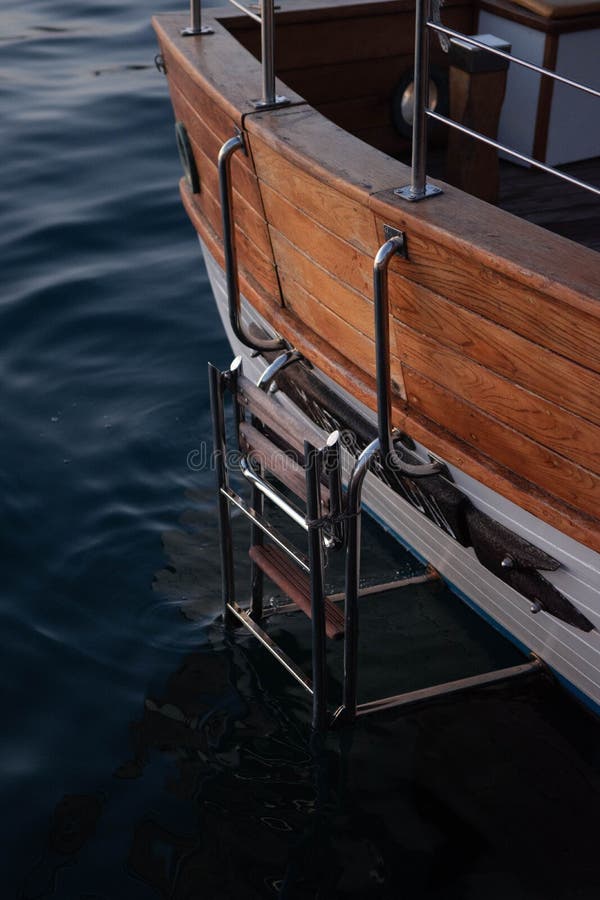 Vertical Shot of the Ship-side Accommodation Ladder Stock Photo - Image ...