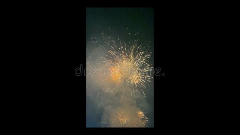 Vertical Shot Shows Fireworks Exploding in Slow Motion Stock Video ...