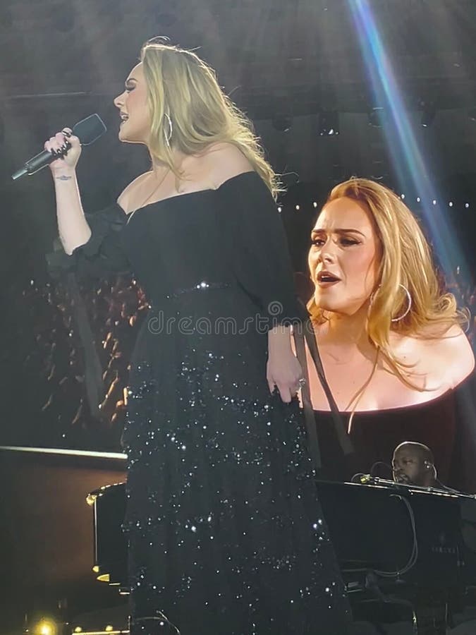 Vertical Shot of Singer Adele Singing on the Stage at Hyde Park, London ...