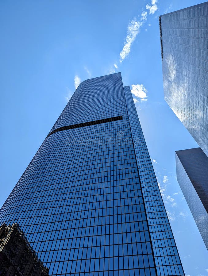 Vertical Shot of Skyscrapers in Los Angeles with Blue Sky and Clouds ...