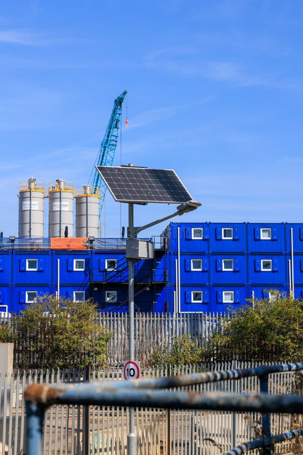 Vertical Shot of Solar Panel Installation Process on New Buildings ...