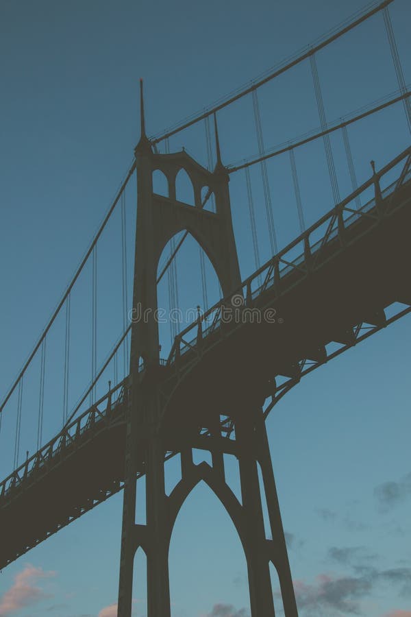 Vertical Shot of St. John S Bridge Under a Blue Sky Stock Photo - Image ...