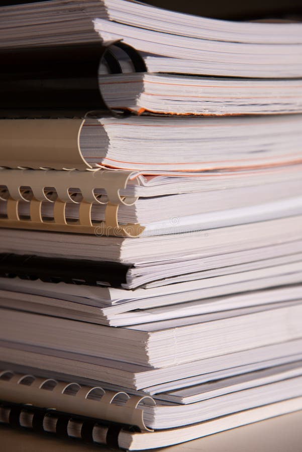 Vertical Shot of a Stack of Documents Stock Image - Image of documents ...