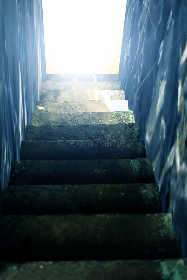 Vertical Shot of Stairs Going Downwards without End or Ending with Some ...