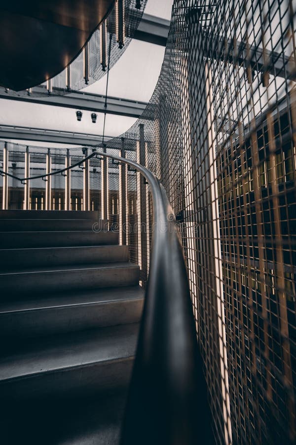 Vertical Shot of the Stairs of a Modern Multi-story Building in the ...