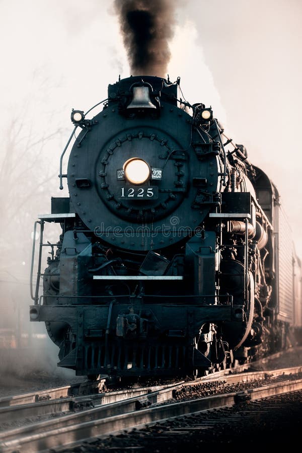 Vertical Shot of a Steam Engine Train Stock Photo - Image of ...
