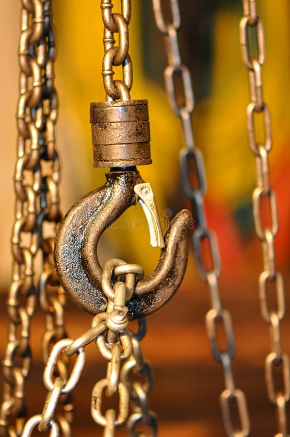 Vertical Shot of Steel Chain Hook Texture Stock Photo - Image of ...