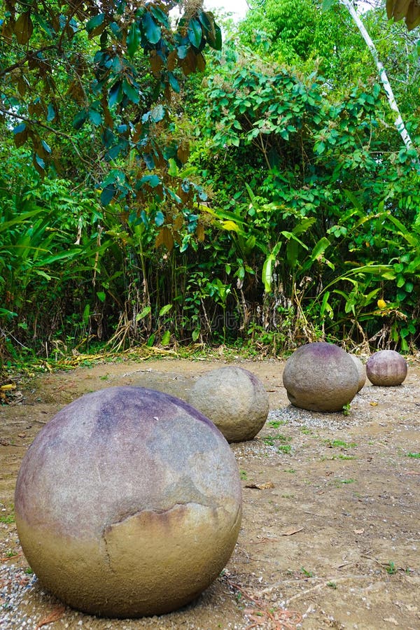 Vertical Shot of the Stone Balls in Costa Rica Stock Image - Image of ...