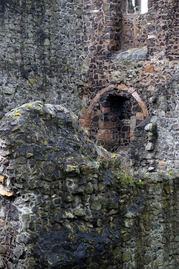 Vertical Shot of a Stone Wall of an Ancient Castle Stock Image - Image ...