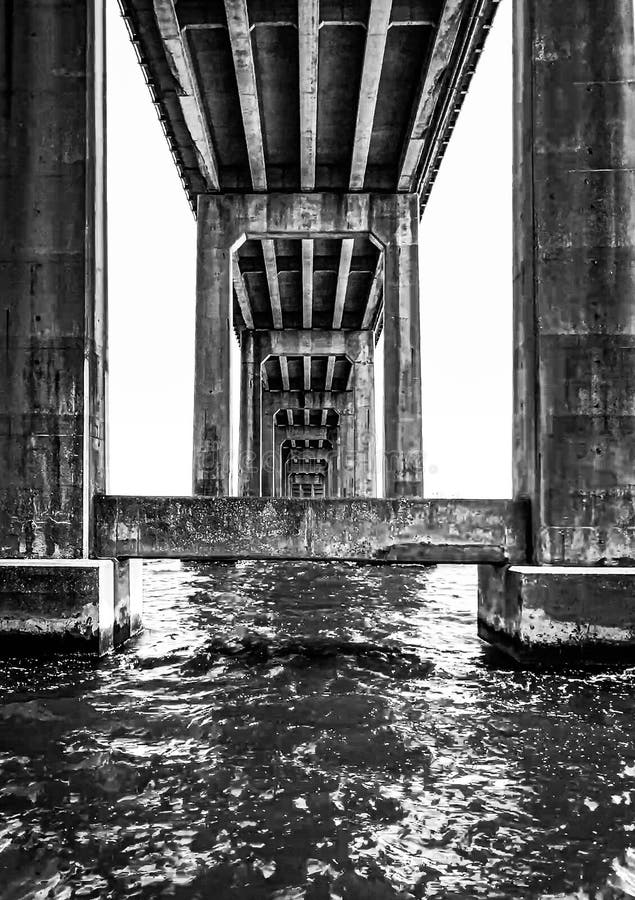 Pillars of the Bridge in the Water Stock Image - Image of living ...
