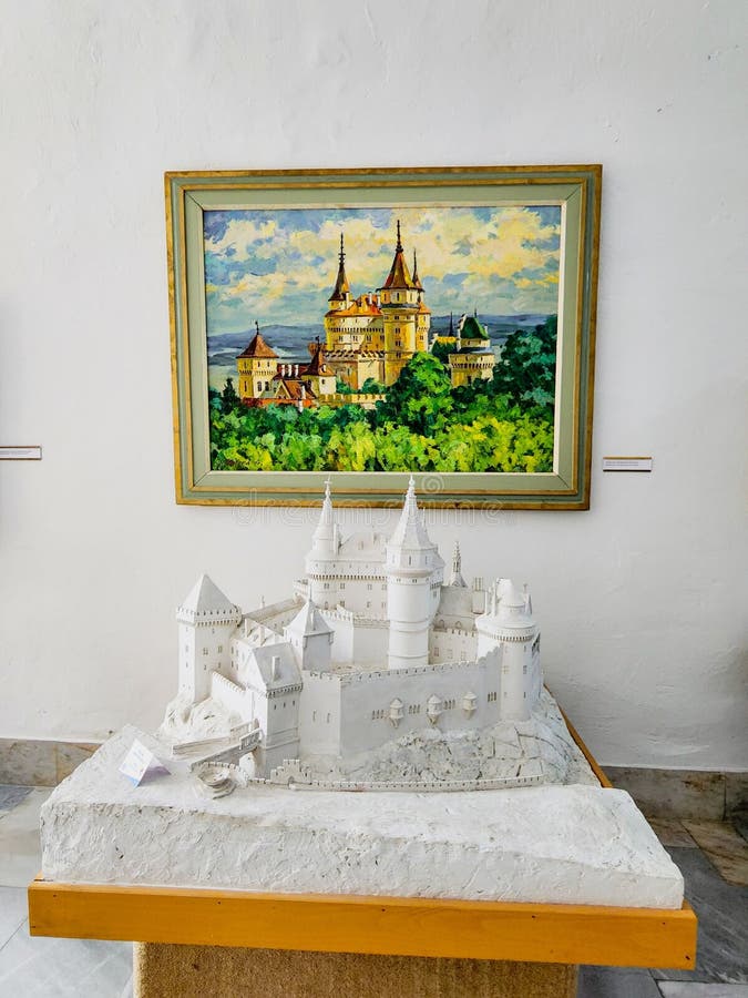 Vertical Shot of a Structure and a Painting of a Castle Editorial ...