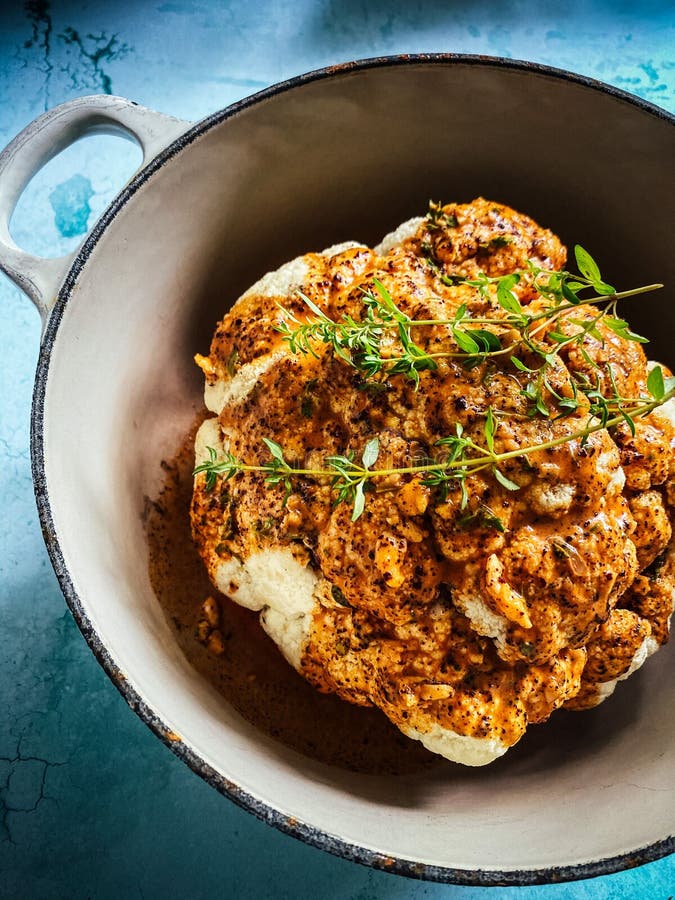Vertical Shot of a Stuffed Cauliflower in a Bowl Stock Photo - Image of ...