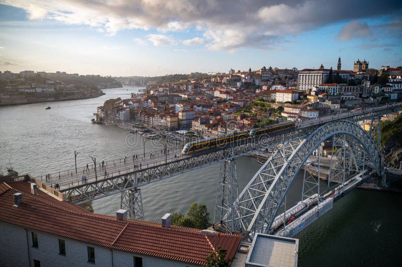 Vertical Shot of a Subway Train on the Dom Luis Bridge Editorial Image ...
