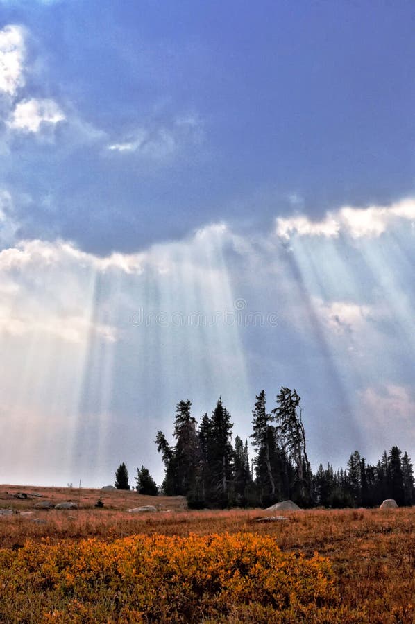 Sun Rays Falling Through The Clouds Stock Image - Image of dramatic ...