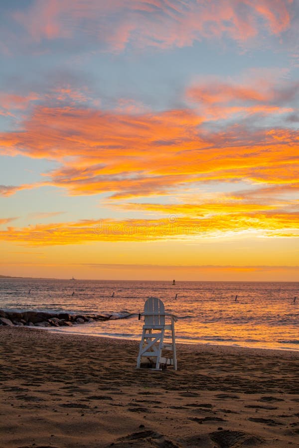Vertical Shot of the Sunset on a Beach on the Marthas Vineyard Stock ...