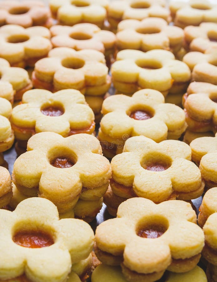 Vertical Shot of Sweet Cookies with Jam Stock Image - Image of coconut ...