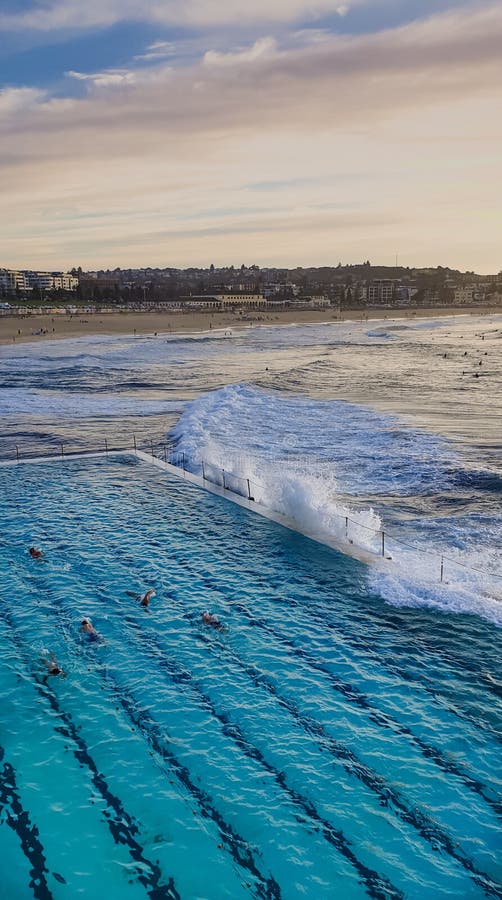 Vertical Shot of Swimming Pool at Bondi Beach Editorial Photo - Image ...