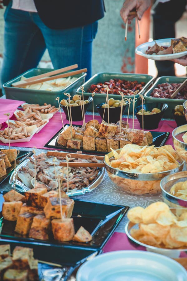 Vertical Shot of a Table of Delicious Foods and Dishes Stock Photo ...