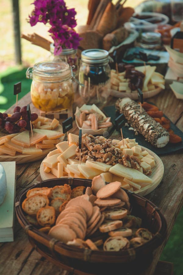 Vertical Shot of a Table of Delicious Foods and Dishes Stock Photo ...