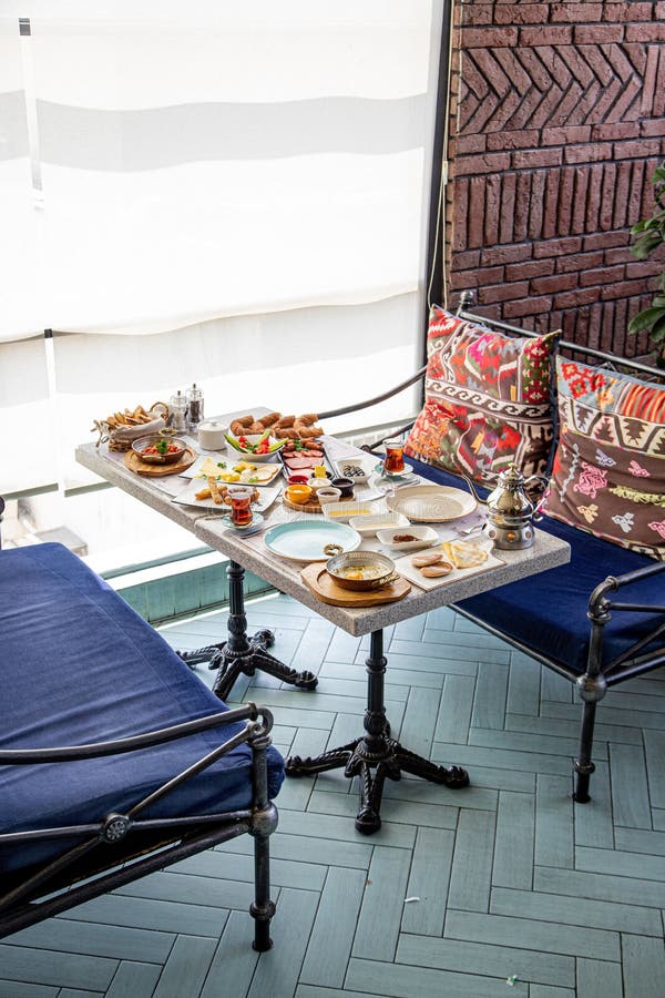 Vertical Shot of a Table with Gourmet Different Breakfast Food at a ...