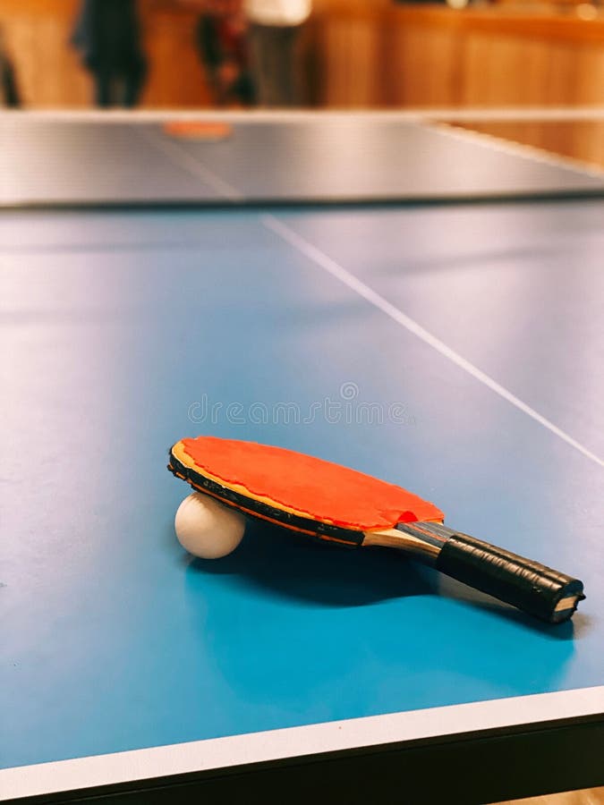 Vertical Shot of the Table Tennis Ball and Racket Stock Photo - Image ...