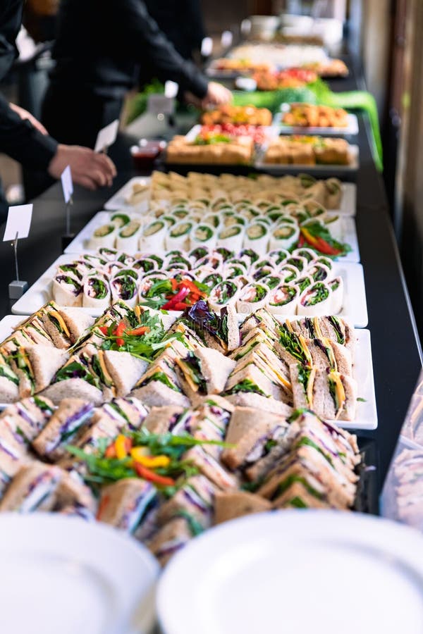 Vertical Shot of a Tasty Professional Catering Assortment in a Kitchen ...