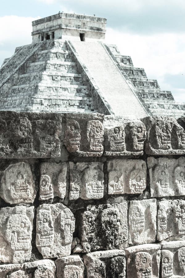Vertical Shot of the Temple of Kukulcan Stock Image - Image of culture ...