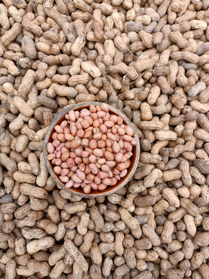 Vertical Shot of the Texture of the Pile of Peanuts in a Basket Stock ...