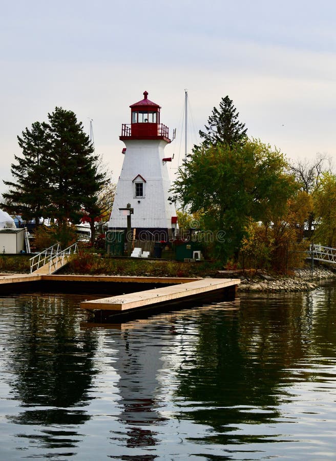 Vertical Shot of the Toronto East Entrance Outer Lighthouse Reflected ...