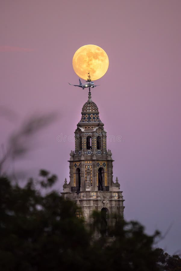 Vertical Shot of a Tower Under the Moonlight Stock Image - Image of ...