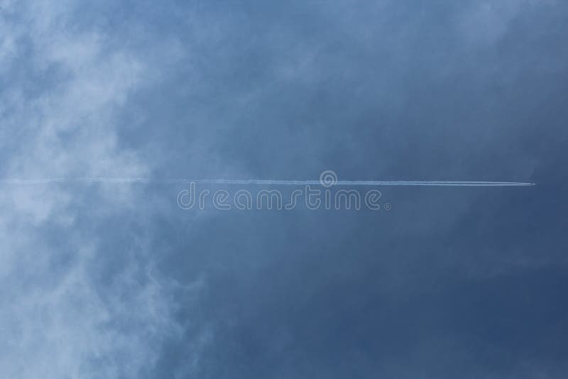 Vertical Shot of the Track from the Plane in the Blue Sky Stock Image ...