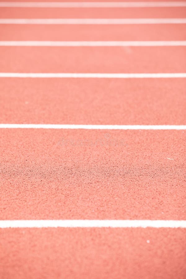Vertical Shot of a Track with Red and White Markings and Stripes Stock ...